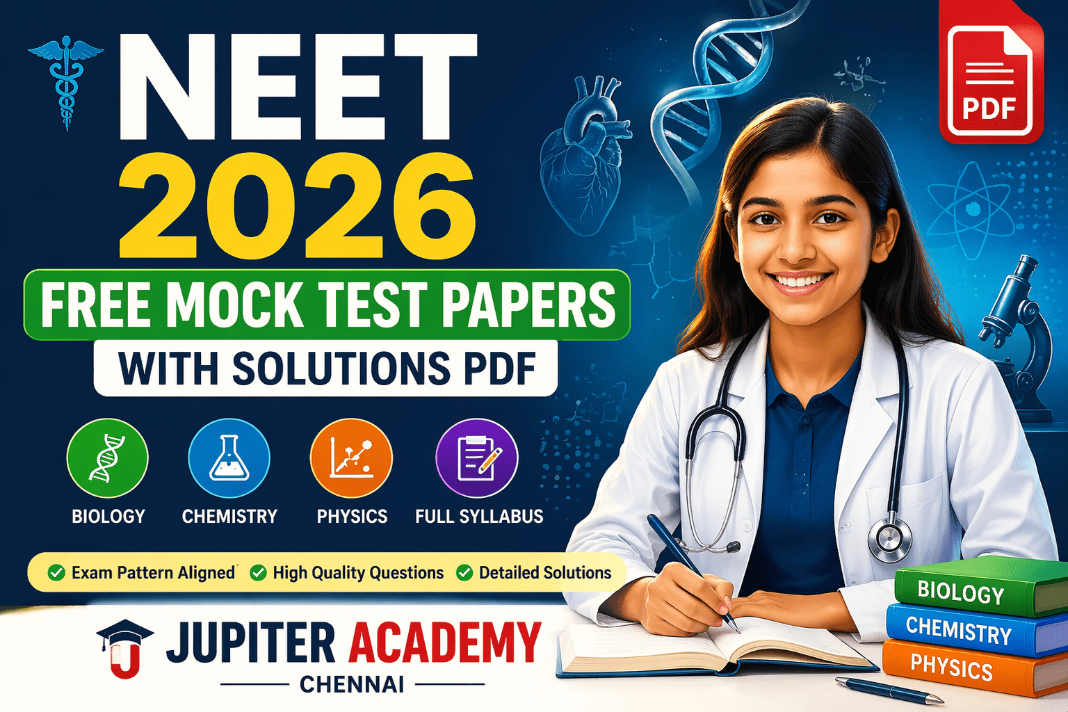 NEET 2026 Sample Papers with Solutions PDF Free Download - JUPITER ACADEMY